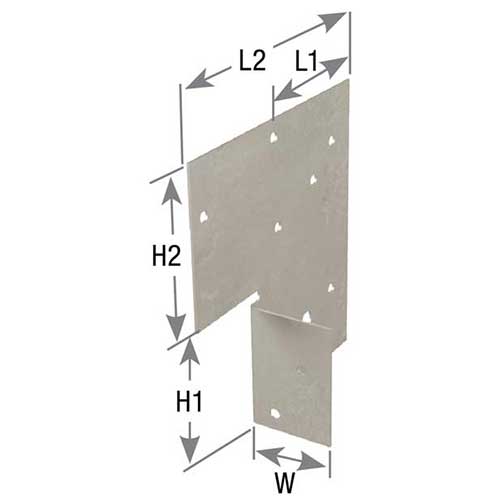 Decking End Post Cap Anchors Stainless Steel 316, 4" x 4" (Matching Pair)