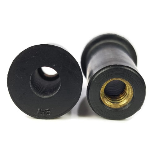 Well Nuts, EPDM Rubber Brass Insert, #10-32 x 0.554