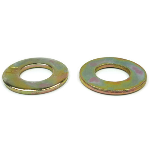 Flat Washers, SAE, Yellow Zinc, 1/4" (OD .625, ID .281, THK .065)