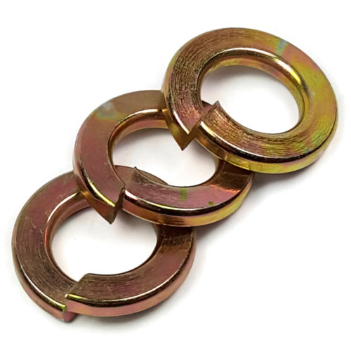 Lock Washers, Split Ring, Grade 8 Yellow Zinc, 1/2 (.502 ID x .869 OD x ...