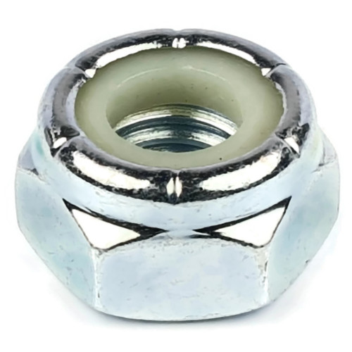 Heavy Nylon Hex Jam Nuts, Zinc Plated Steel, Grade A, 1/4"-20 UNC