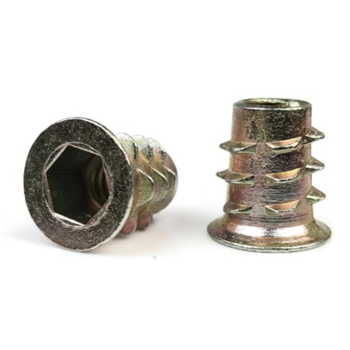 Threaded Inserts, Flange Hex Drive, Zinc Alloy Steel, Type D, 1/4"-20 x ...