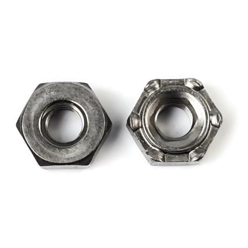 Hex Weld Nuts (6 Projections & Short Pilot), Plain Steel, 7/16"-14