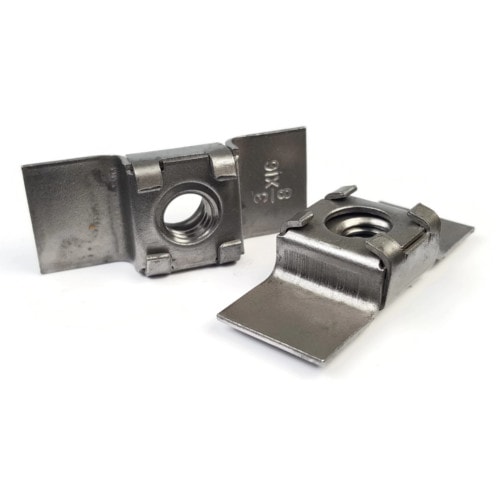 Floating Cage Retainer Weld Nuts in Plain Steel, 1/4"-20