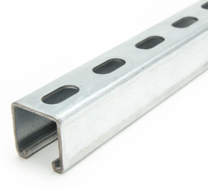 Channel With Short Slots 12 Gauge 1-5/8" x 1-5/8" 10 Foot Long Pre Galv ...