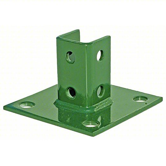 Square Strut Post Base, Green Powder Coated Steel, For Unistrut Channel ...